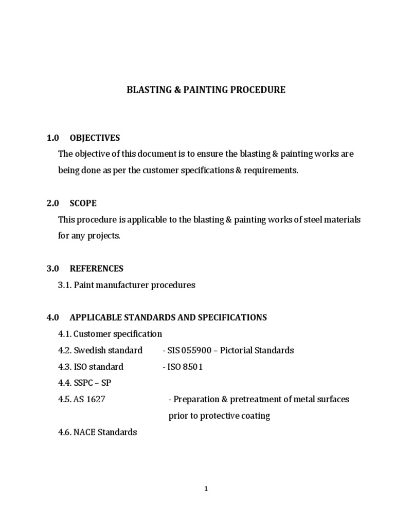 Blasting and Painting Procedure Guide | PDF | Paint | Industrial Processes