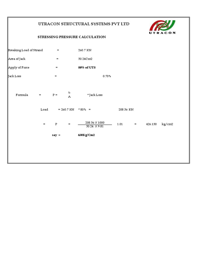 STRESSING CALCULATION FINAL | PDF