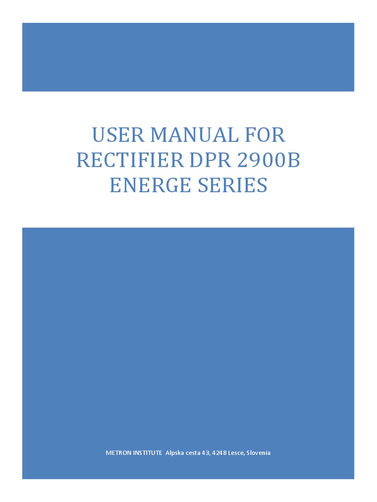 DPR2900B-48 User Manual | PDF | Rectifier | Alternating Current
