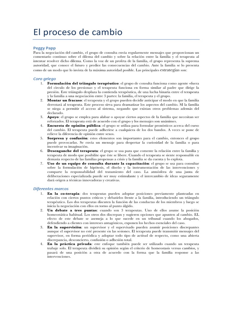 Peggy Papp, Estrategias Negociacion Del Cambio | PDF | Sicología