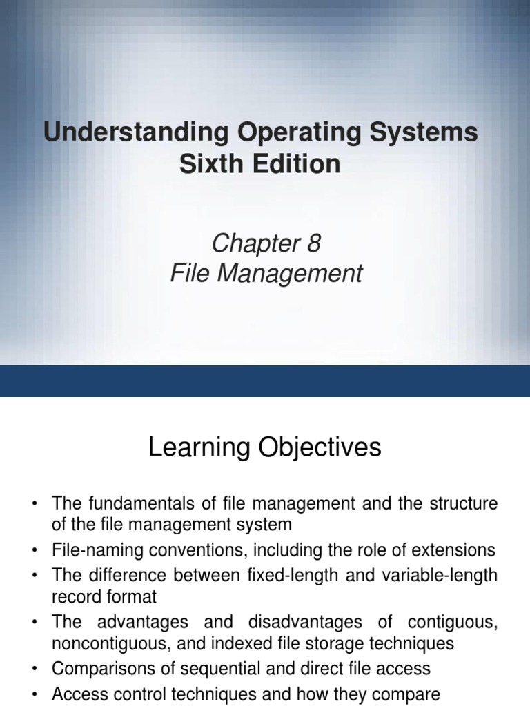 Chapter 8 - File Management | PDF | Data Compression | Computer File