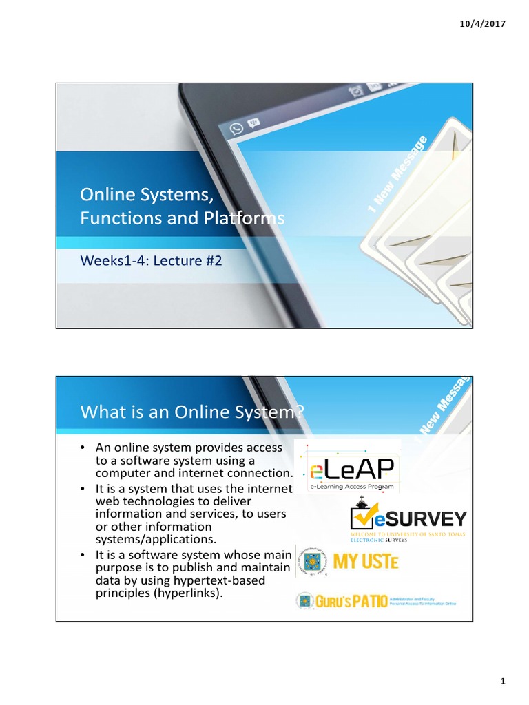LESSON 1.1.2 - Online Platforms | PDF | Application Software | Internet