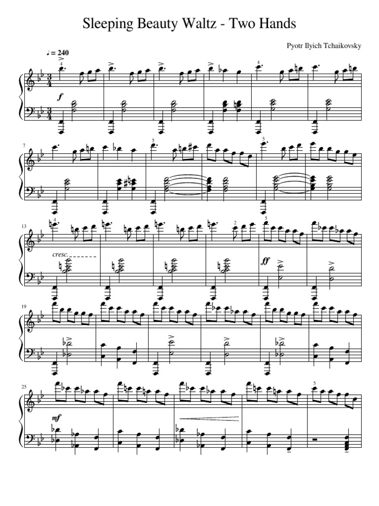 Tchaikovsky - Sleeping Beauty Waltz Full Piano Solo PDF | PDF | The ...