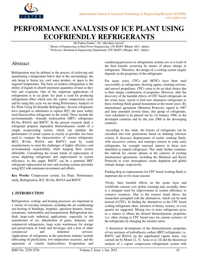 Performance Analysis of Ice Plants PDF | PDF | Air Conditioning | Heat ...