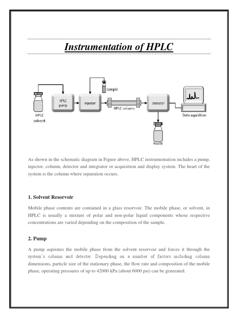 Instrumentation of HPLC | PDF