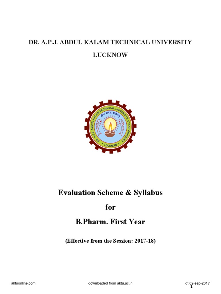 Aktu Syllabus Bpharm 2nd Sem PDF | PDF | Metabolism | Metabolic Pathway