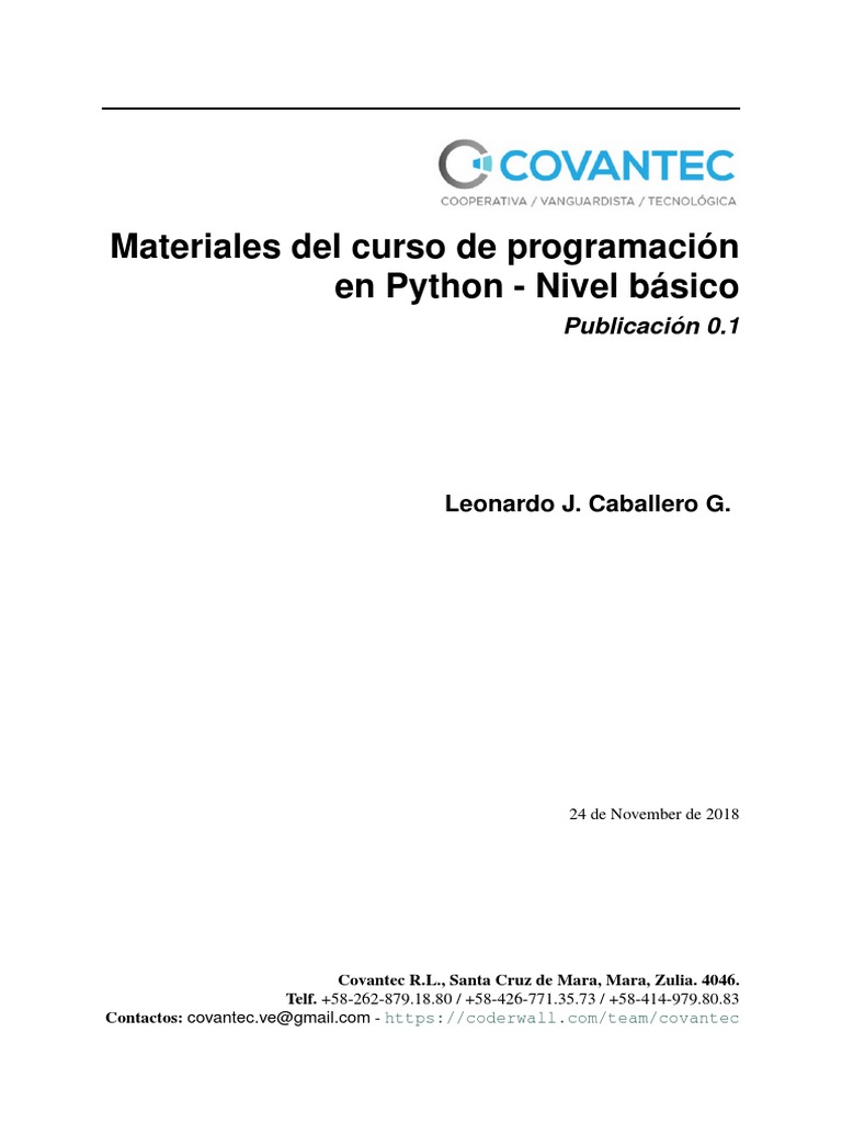 Python Nivel Básico. | PDF | Python (lenguaje de programación ...
