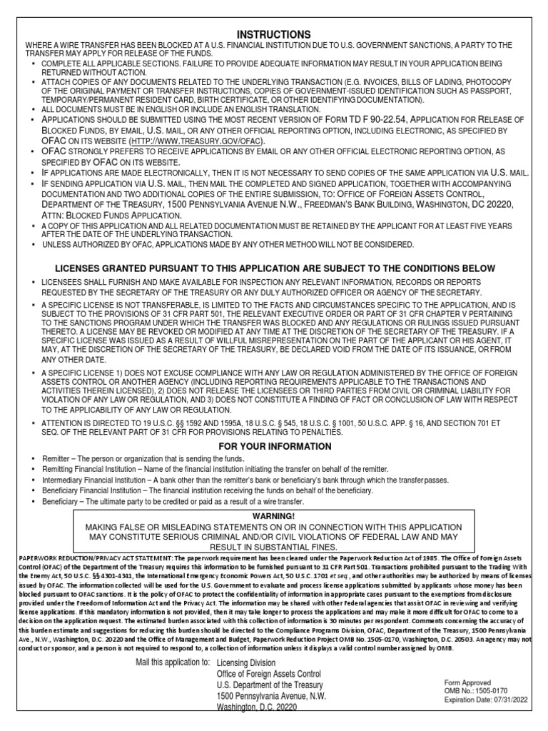 OFAC License | PDF | Office Of Foreign Assets Control | Identity Document