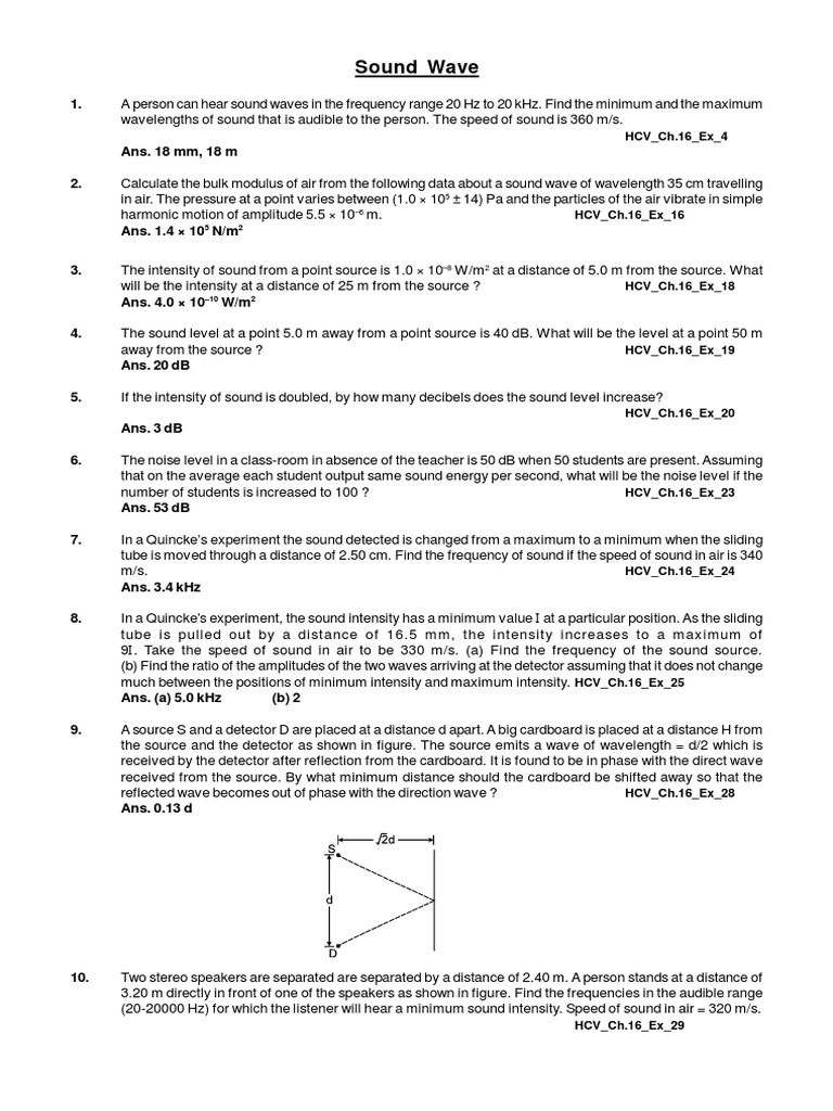 Sound Waves Problems PDF | PDF | Sound | Frequency