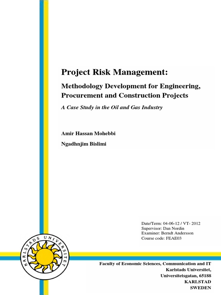 Project Risk Management - Methodology Development For Engineering ...