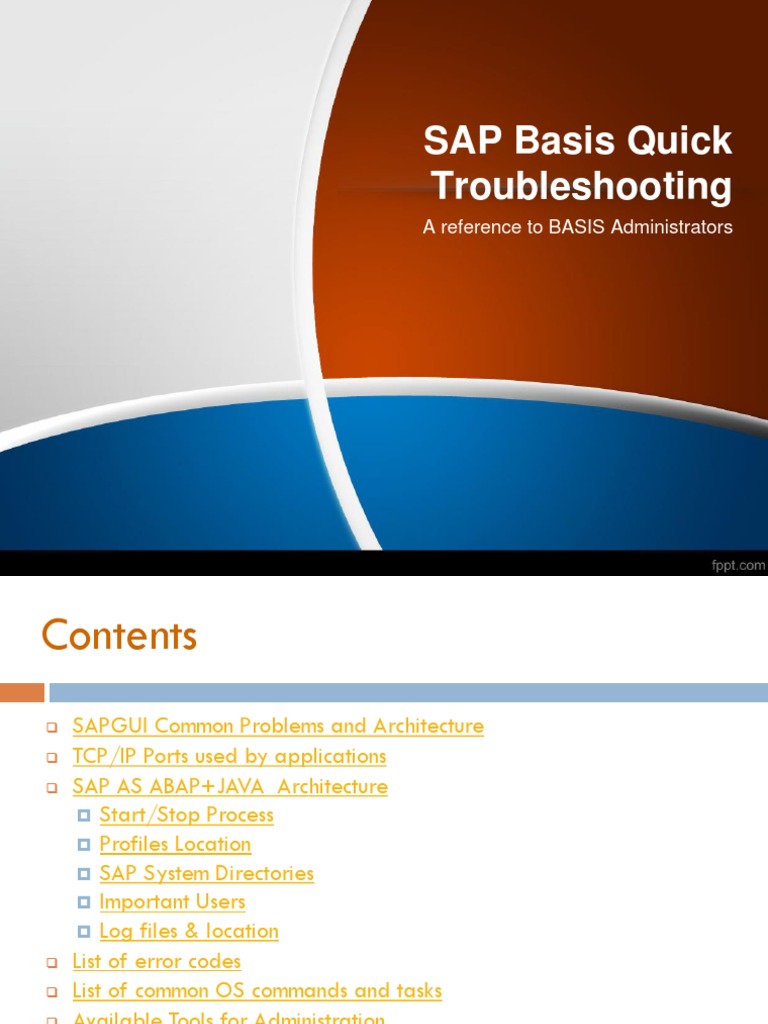 SAP BASIS Quick Troubleshooting Guide 2013 | PDF | Directory (Computing ...
