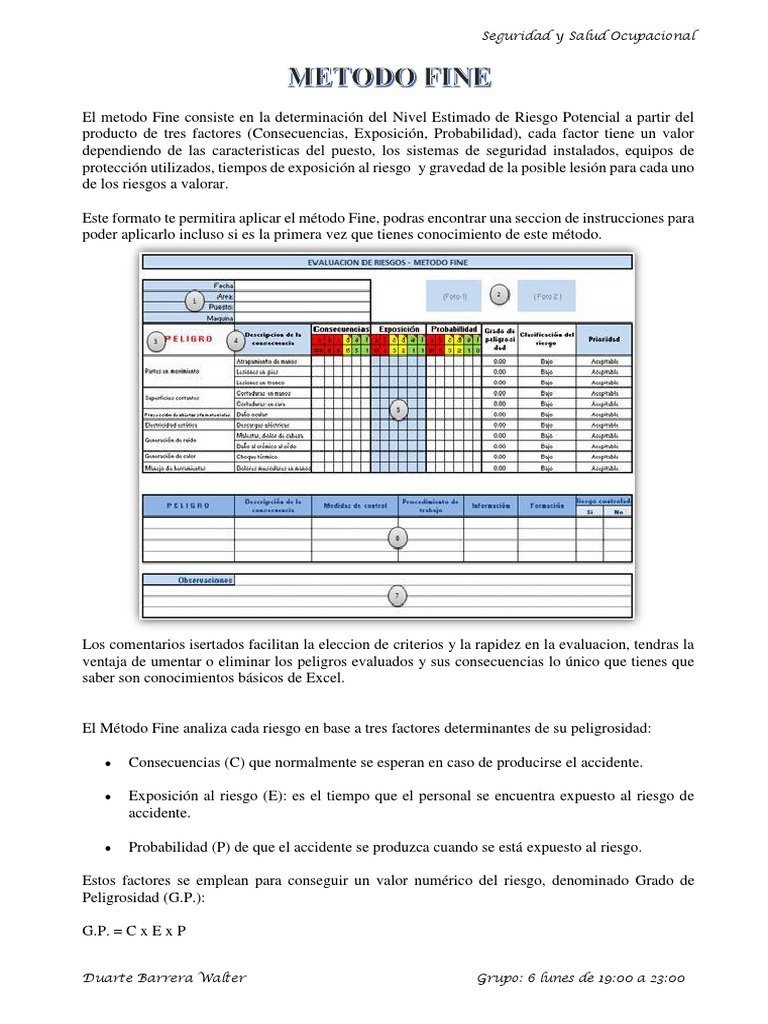 Metodo Fine | PDF | Seguridad y salud ocupacional | Aluminio