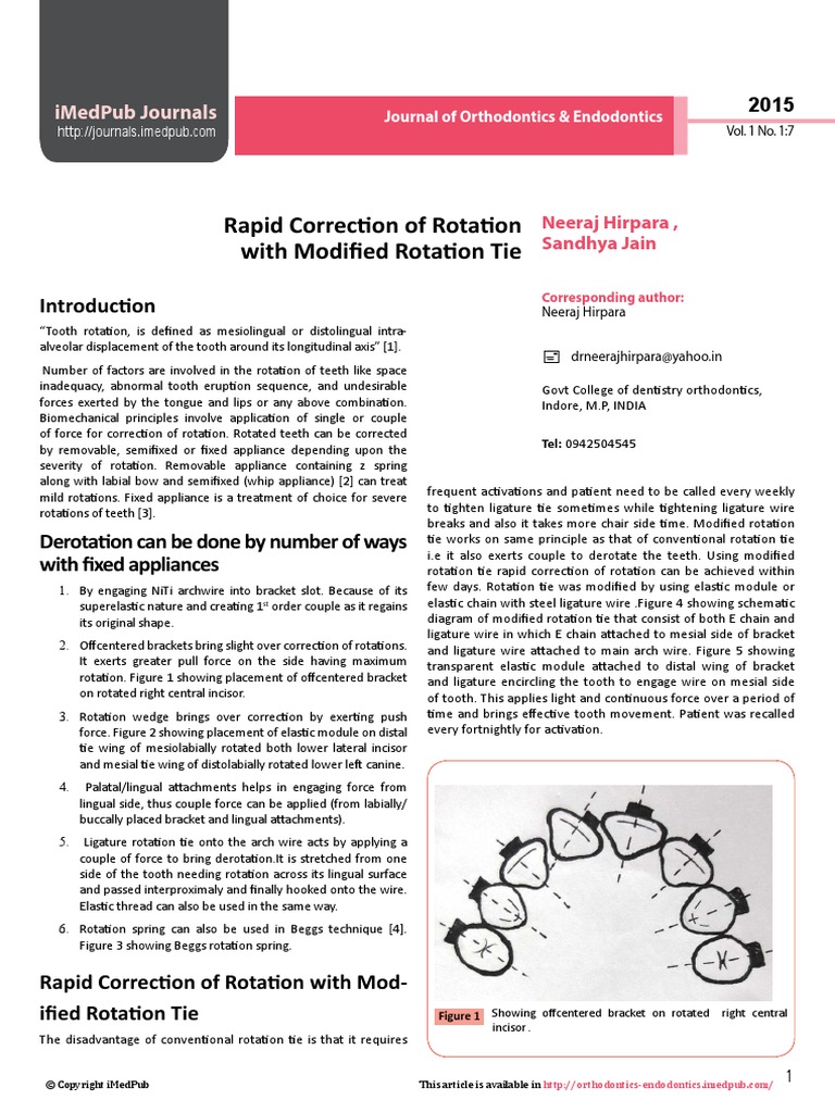 Rapid Correction of Rotation With Modified Rotation Tie | PDF ...