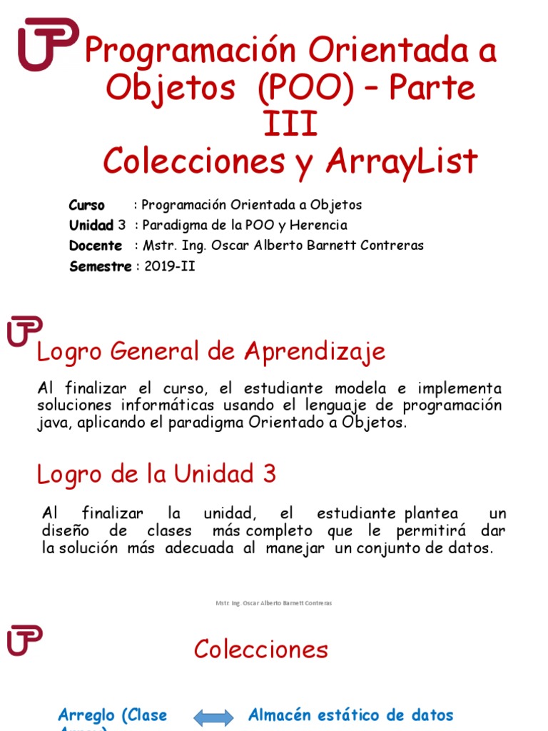 POO U3 Colecciones - Clase ArrayList | PDF | Programación orientada a objetos | Objeto (informática)