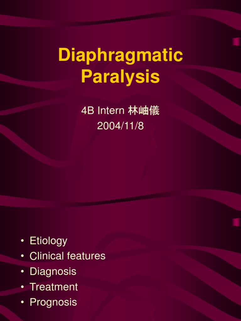 Diaphragmatic Paralysis Overview | PDF | Lung | Diseases And Disorders