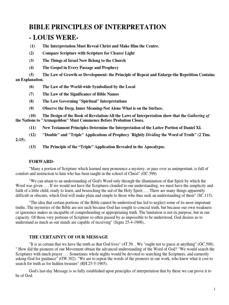 Bible Principles of Interpretation PDF | PDF | Armageddon | Book Of ...
