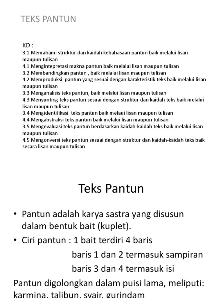 Struktur dan Kaidah Teks Pantun | PDF