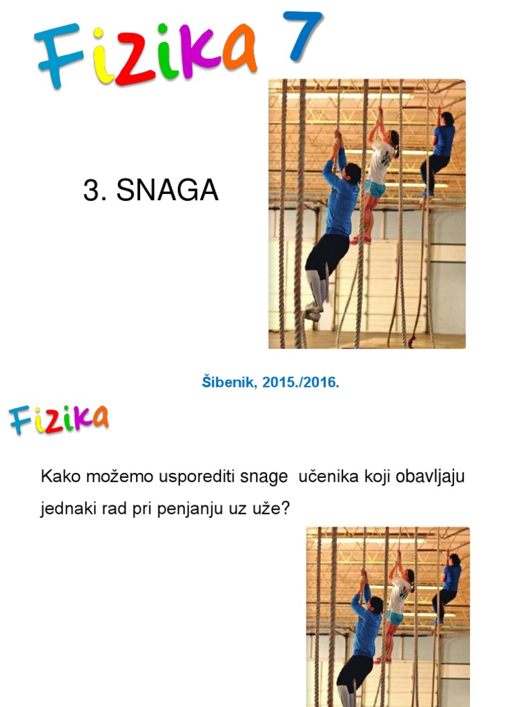 Snaga 8 Razred Fizika | PDF