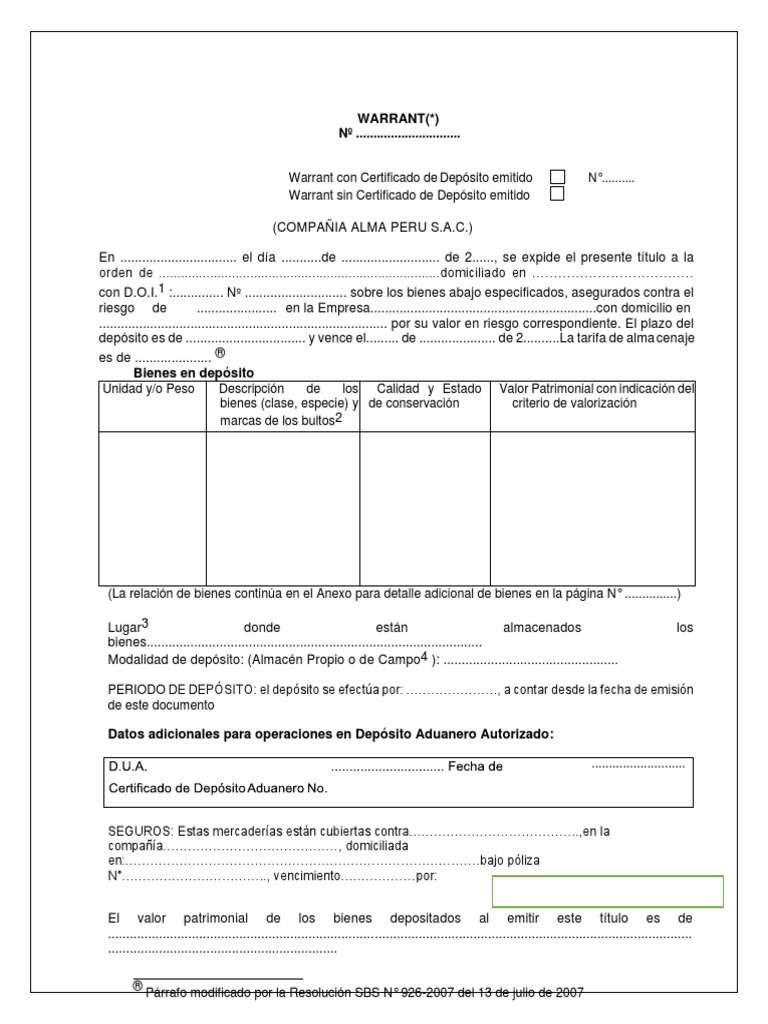 Modelo Warrant 100% | PDF | Gobierno | Business