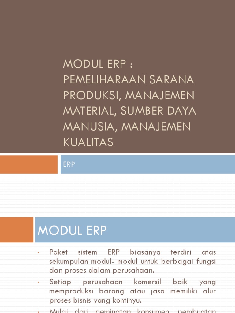 Contoh Modul ERP untuk Bisnis | PDF