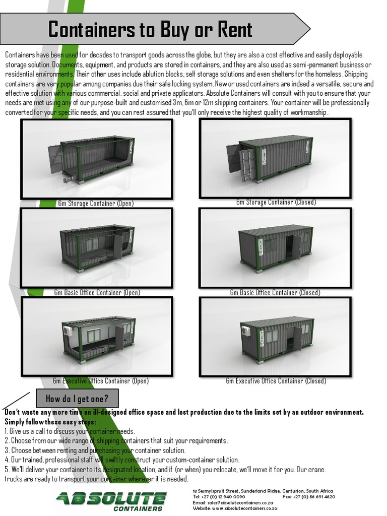 Absolute Containers Brochure 2019 2 27 PDF | PDF | Refrigerator ...
