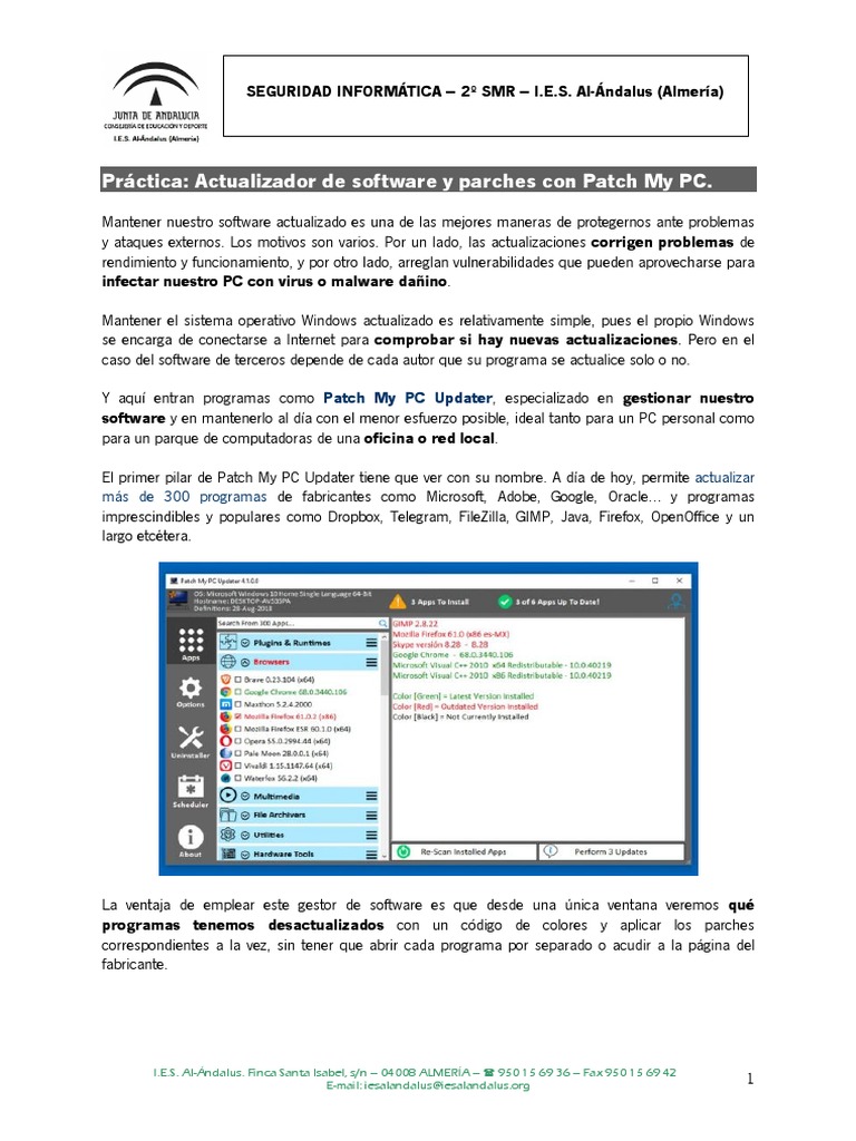 Práctica - Actualizador de Software y Parches Con Patch My PC PDF | PDF ...