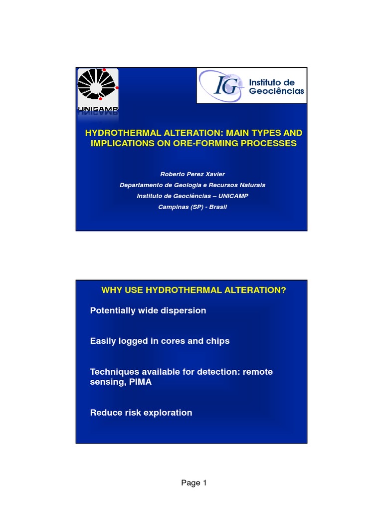 Hydrothermal Alteration Types Explained | PDF | Minerals ...