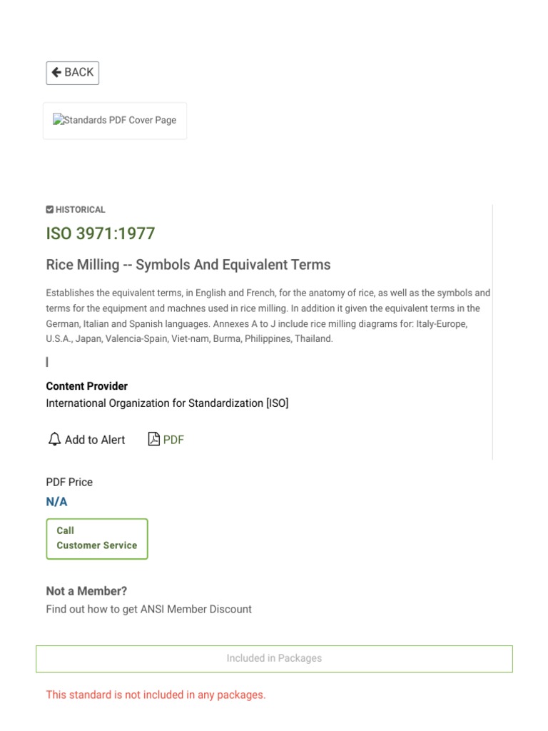 ISO 3971 - 1977 - Rice Milling - Symbols and Equivalent Terms | PDF