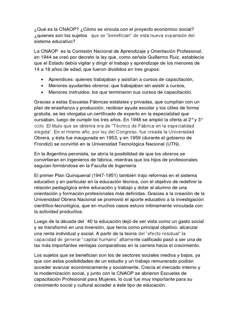 Qué Es La CNAOP | PDF | Aprendizaje | Economias