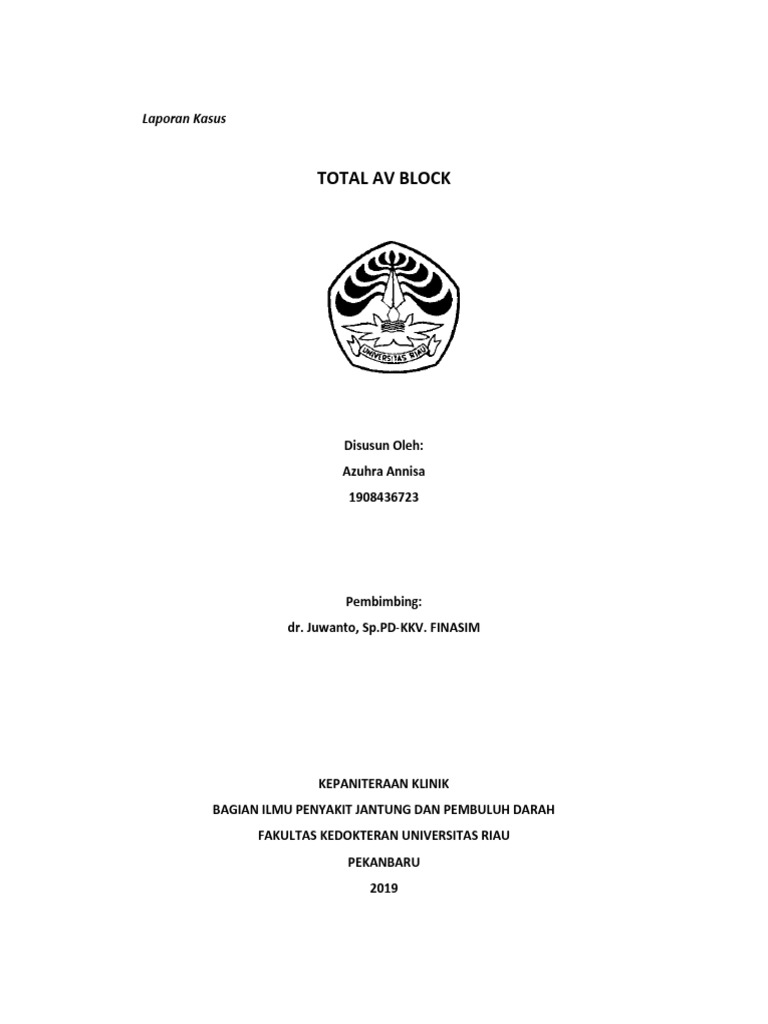 Total AV Block: Klasifikasi dan Kasus | PDF