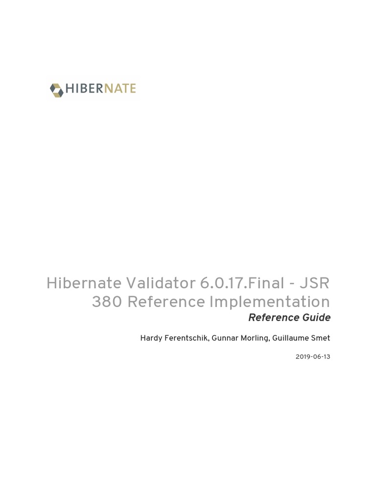 Hibernate Validator Reference | PDF | Class (Computer Programming) | Java (Programming Language)