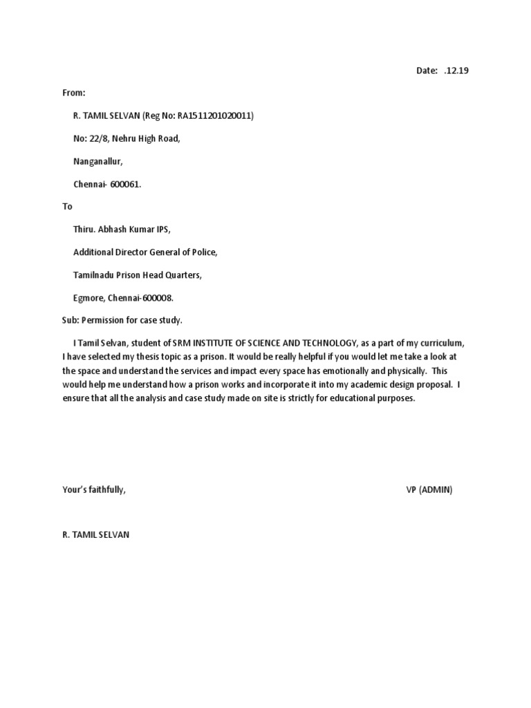Case Study Permission Letter | PDF