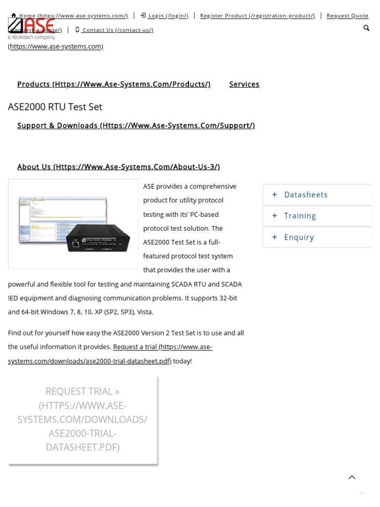 ASE2000 RTU Test Set Applied Systems Engineering Inc. | PDF | World ...