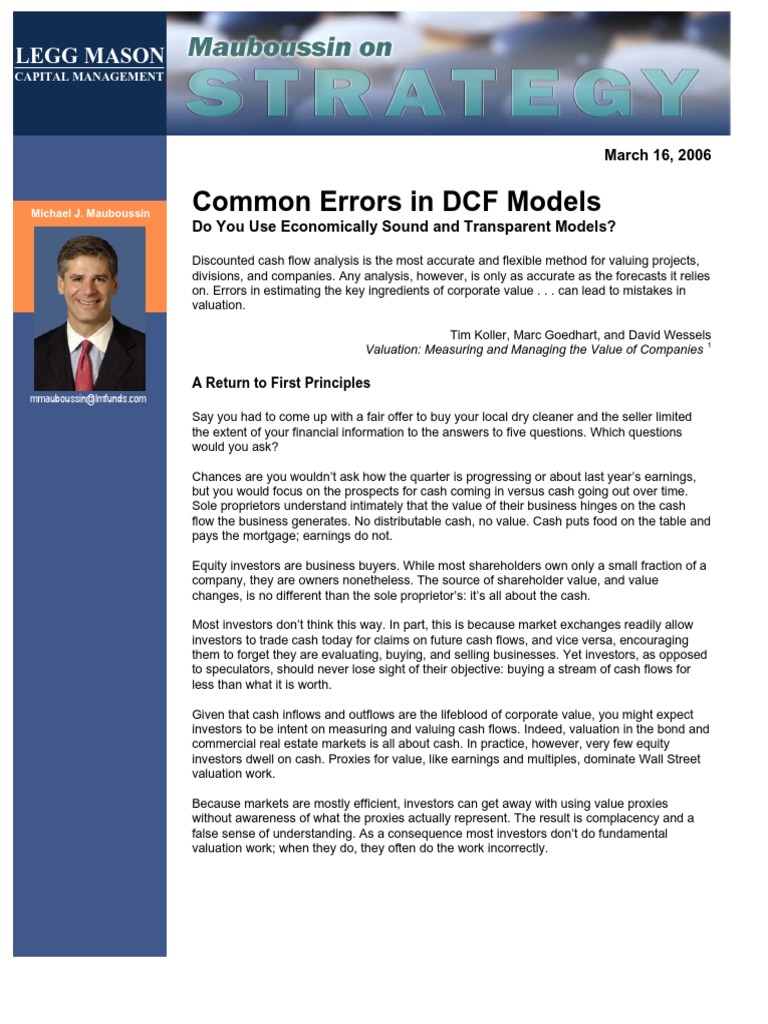 Common DCF Model Errors Explained | PDF | Discounted Cash Flow | Beta ...