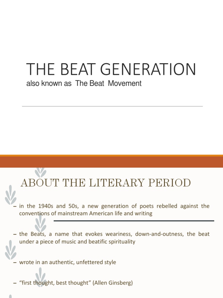 Overview of the Beat Generation | PDF | Beat Generation | Jack Kerouac
