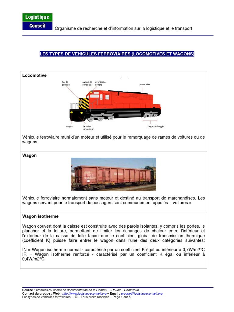 Types de wagons ferroviaires | PDF | Train | Transport