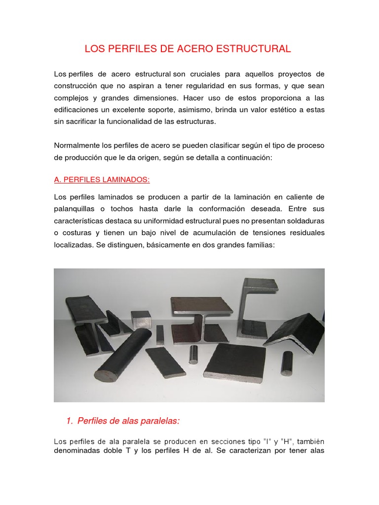 Clasificacion de Los Perfiles Estructurales | PDF | Acero estructural ...