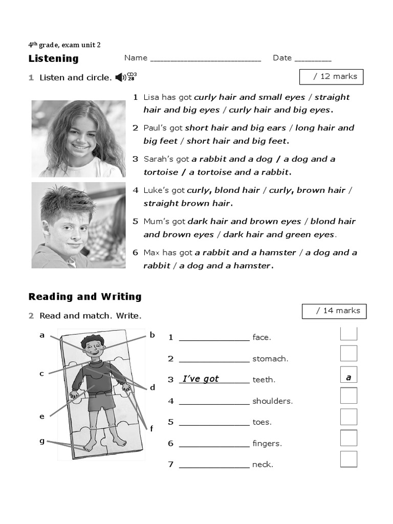 Exam 4th Grade, Unit 2 | PDF | Nature