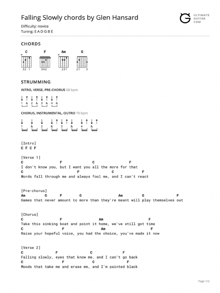 Falling Slowly Chords PDF | PDF