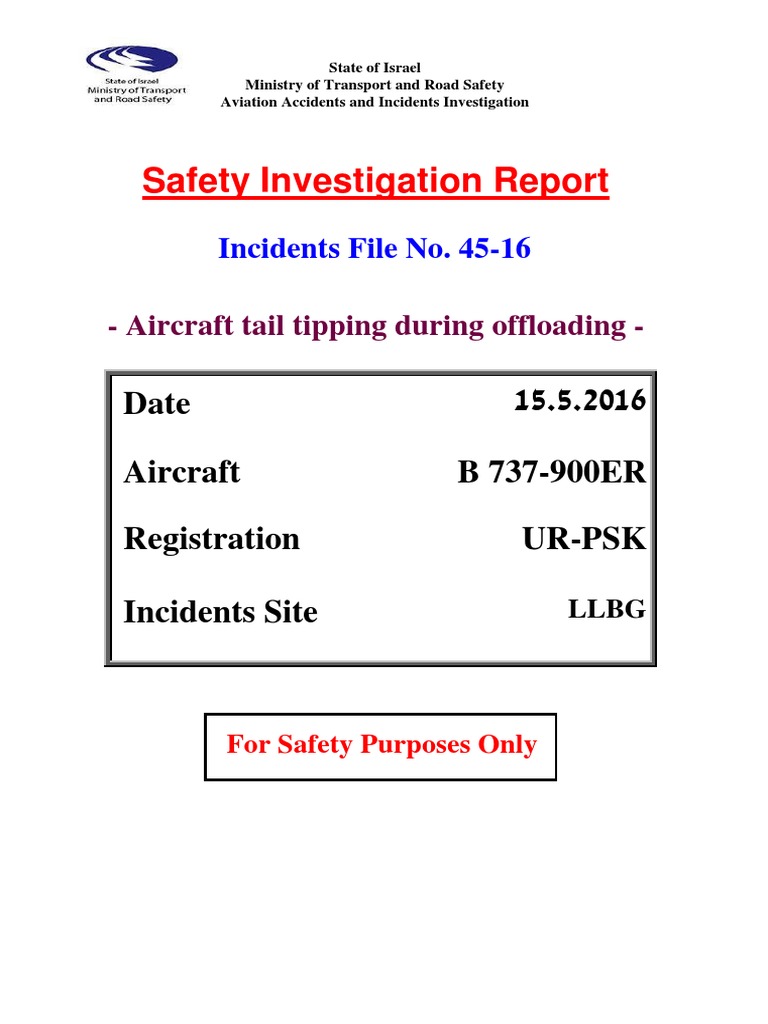 737-900ER Tail Tipping Incident Report | PDF | Landing Gear | Aviation ...