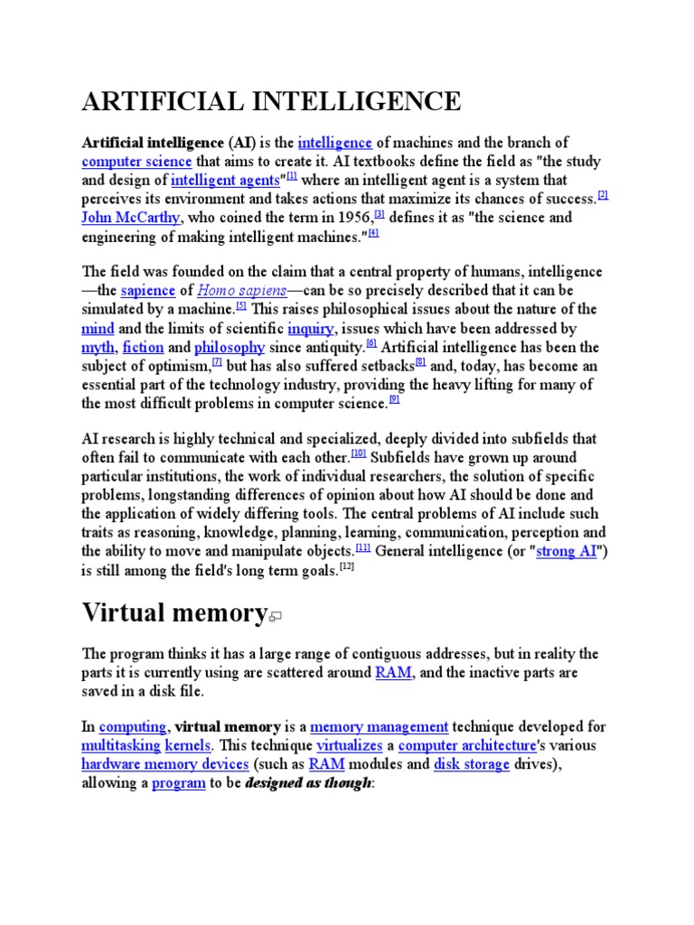 Artificial Intelligence (AI) Is The | PDF | Electronics | Artificial ...