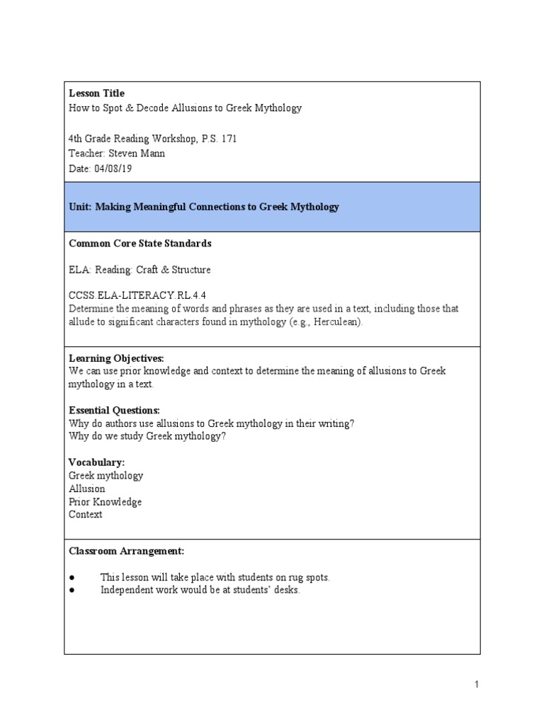 Decoding Greek Mythology Allusions | PDF | Greek Mythology | Reading ...