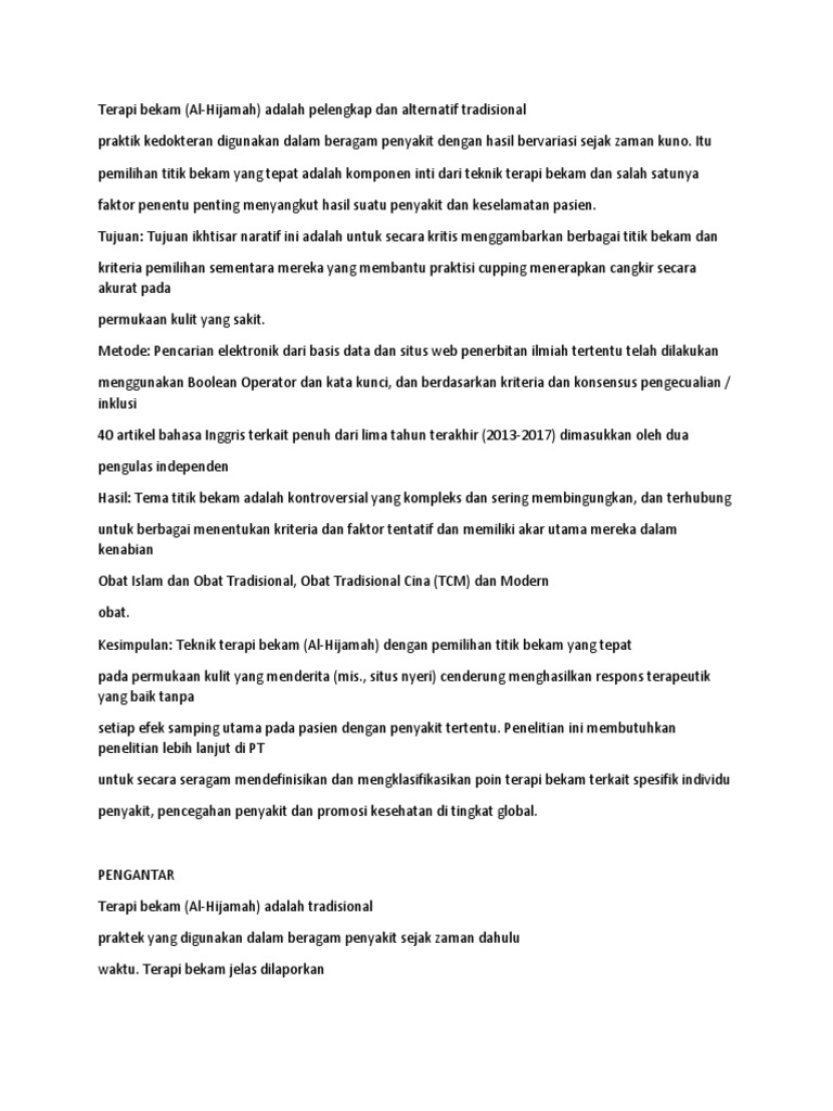 Titik Bekam untuk Terapi Al-Hijamah | PDF