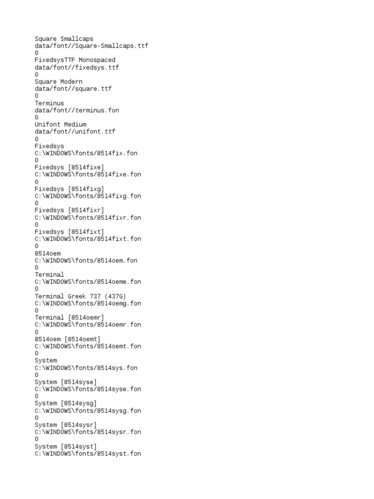 Font List From DDA | PDF | Microsoft Typefaces | Application Software