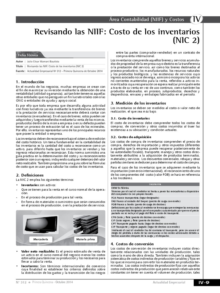 Nic 2 PDF | PDF | Business | Gestión de la cadena de suministro