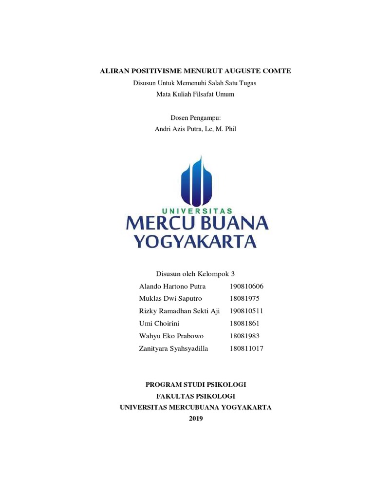 Positivisme Menurut Auguste Comte | PDF