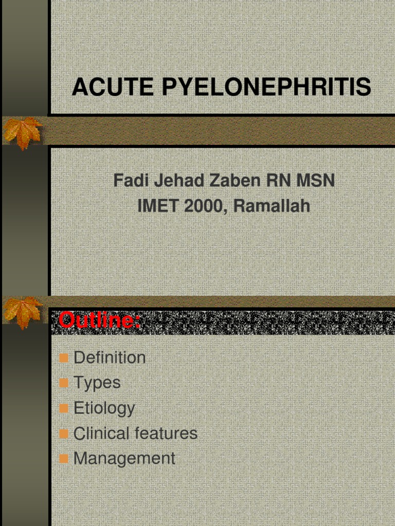 Comprehension of Acute Pyelonephritis | PDF | Urinary Tract Infection ...