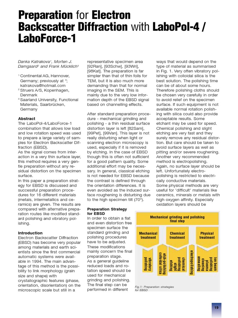 EBSD Sample Prep with LaboPol-4 | PDF | Scanning Electron Microscope | Materials Science