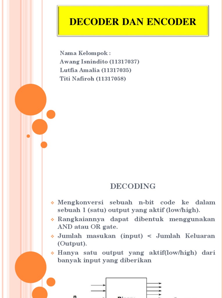 Decoder Dan Encoder | PDF