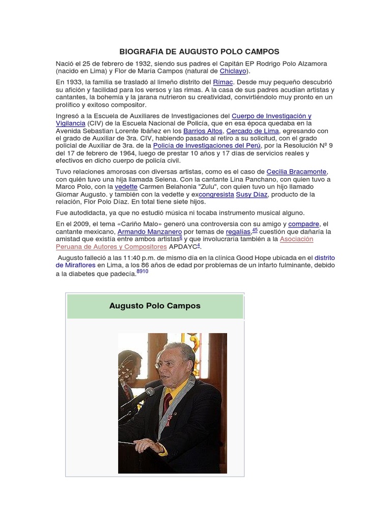 Biografía de Augusto Polo Campos | PDF | Arte | Novela negra, policíaca ...